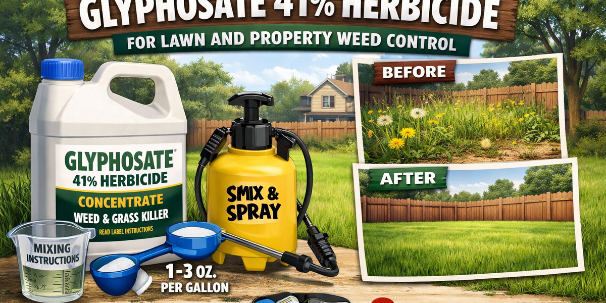How to Mix Glyphosate 41% Herbicide for Lawn and Property Weed Control ...
